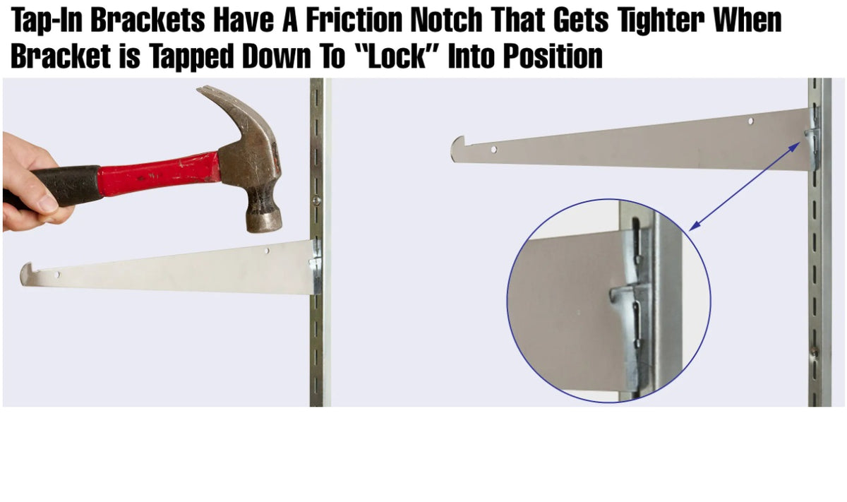 Shelf Bracket, A-Line, 6" - 16", W/ Front Lip, Friction Fit, Chrome ...