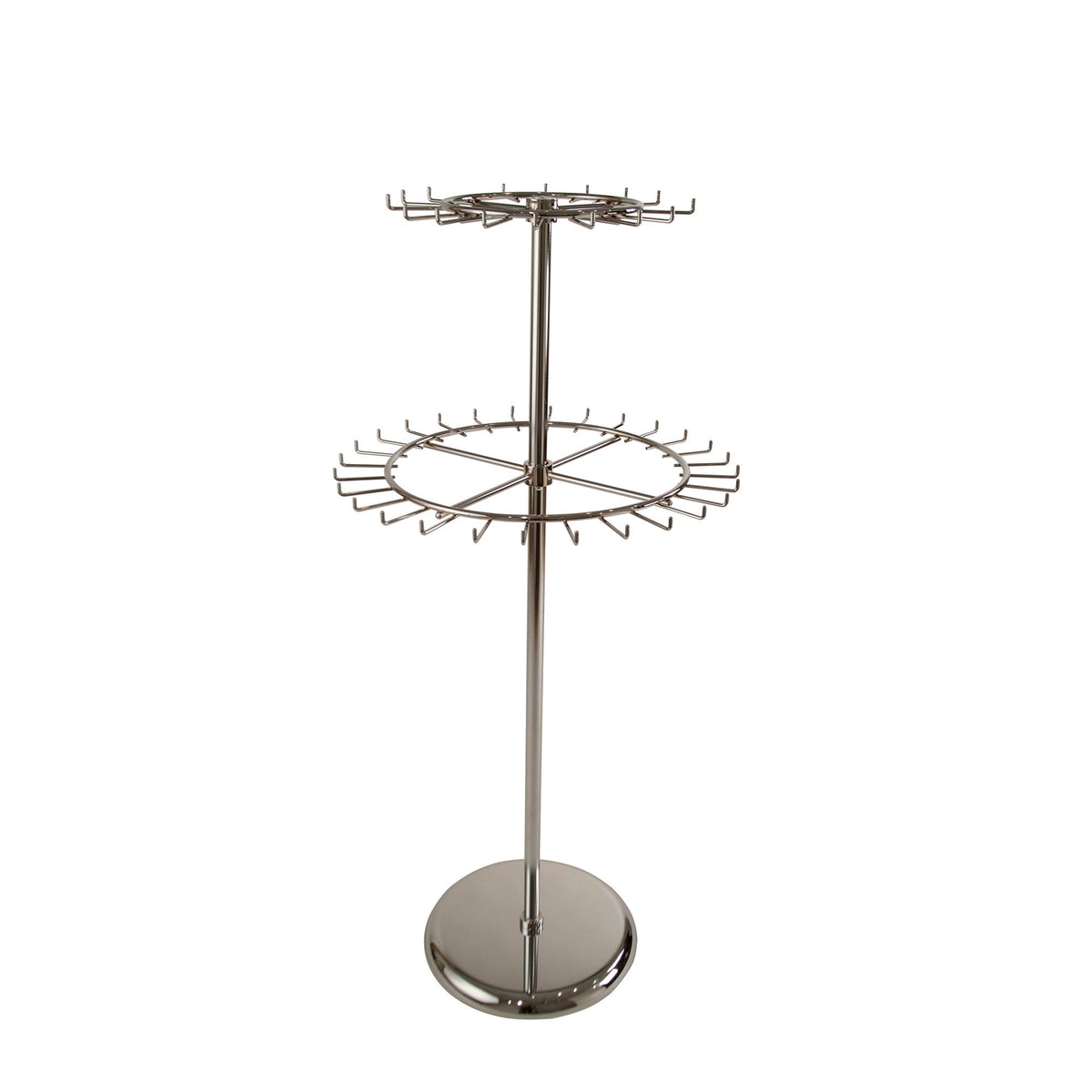 Belt & Tie Rack, Double Tier Revolving, W/ Round Base, Chrome ...