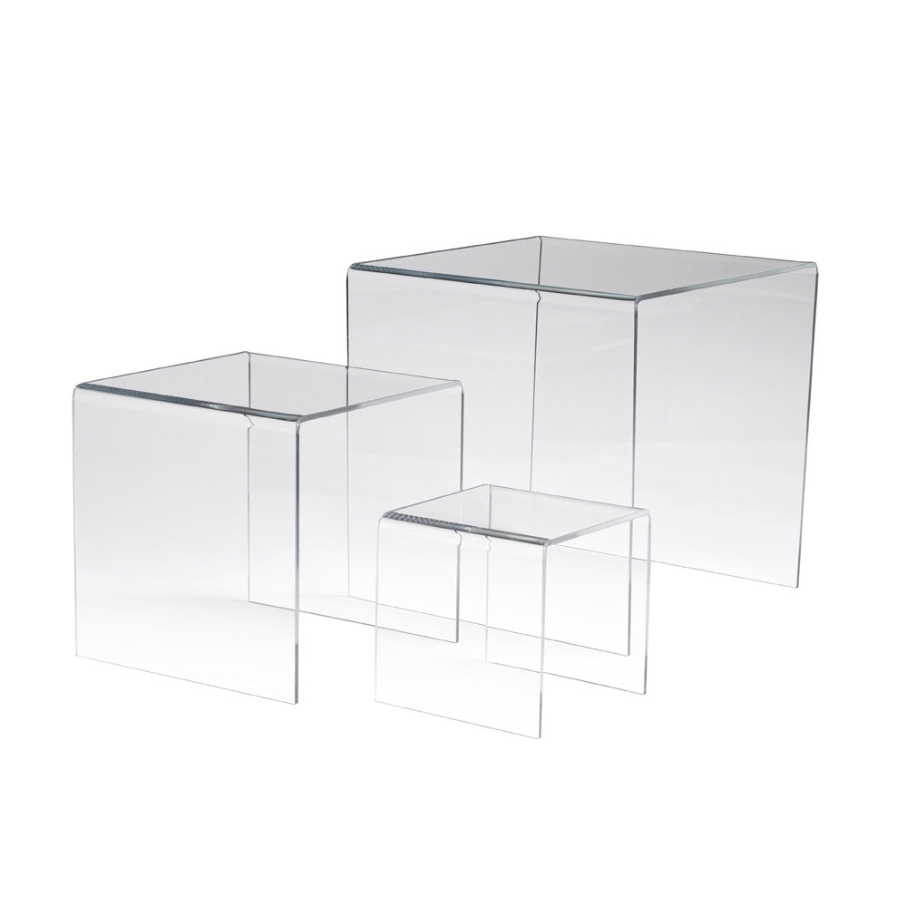Acrylic Risers, Set Of 3, - 3", 4", 5" High| capitolhardwarellc.com